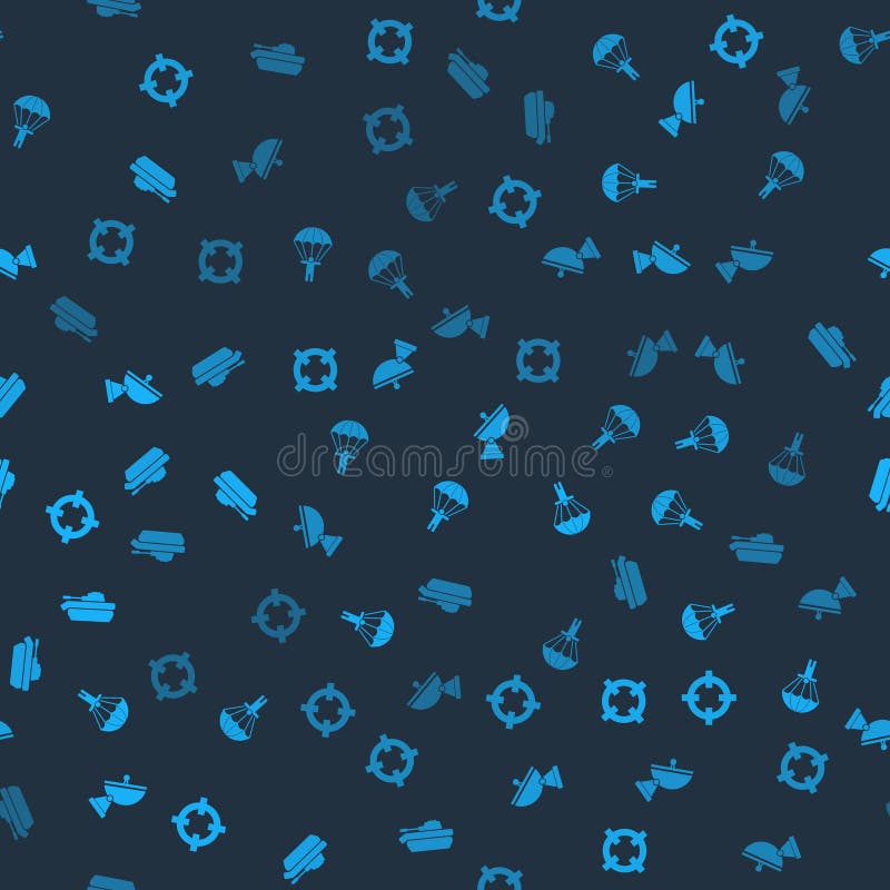 Set Target Sport, Parachute, Radar and Military Tank on Seamless ...