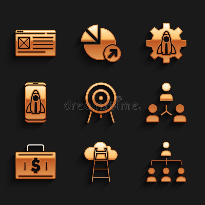 Set Target, Stair with Finish Flag, Hierarchy Organogram Chart, Project ...