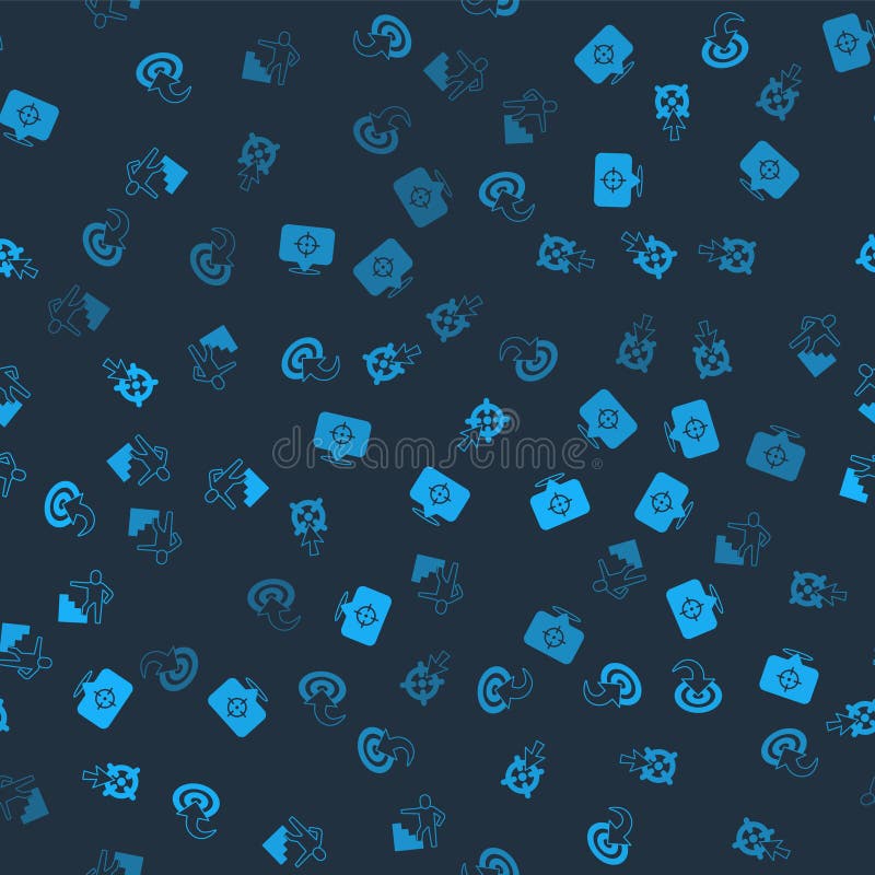 Set Target, , and Stair with Finish Flag on Seamless Pattern. Vector ...