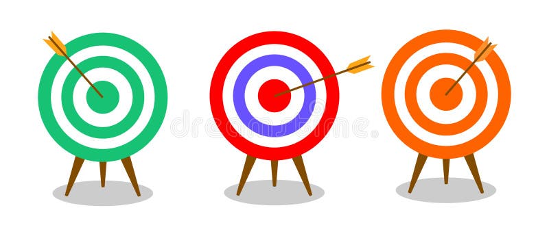 Set of Target on White Background. Variety Vector Target in Flat Style ...