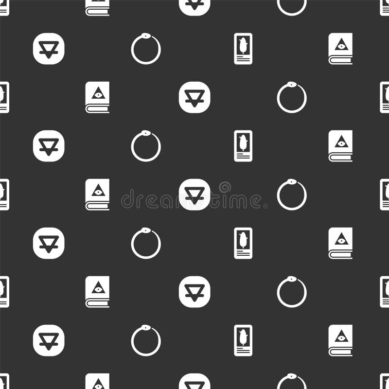 Set Tarot Cards, Ancient Magic Book, Earth Element and Ouroboros on ...