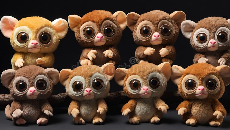 Set of Tarsier Plush Dolls Stuffed Ai Generated Stock Illustration ...