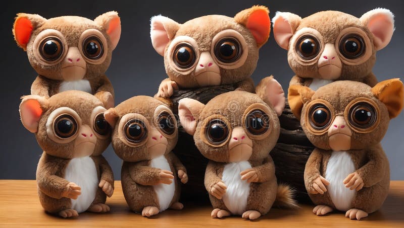 Set of Tarsier Plush Dolls Stuffed Ai Generated Stock Illustration ...