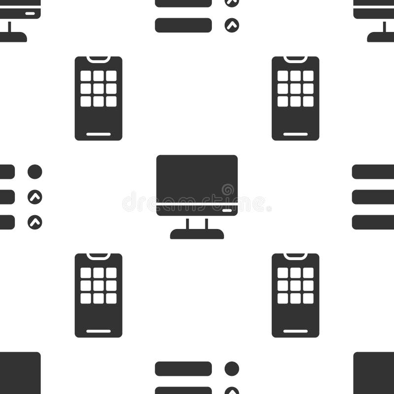 Set Task List, Computer Monitor Screen and Mobile Phone on Seamless ...