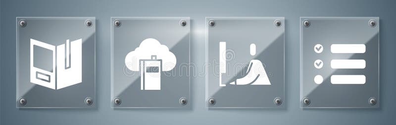 Set Task List, Student Working at Laptop, Cloud or Online Library and ...