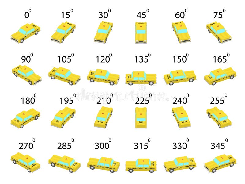 A Set of 24 Sedan Car from Different Angles. Stock Vector ...