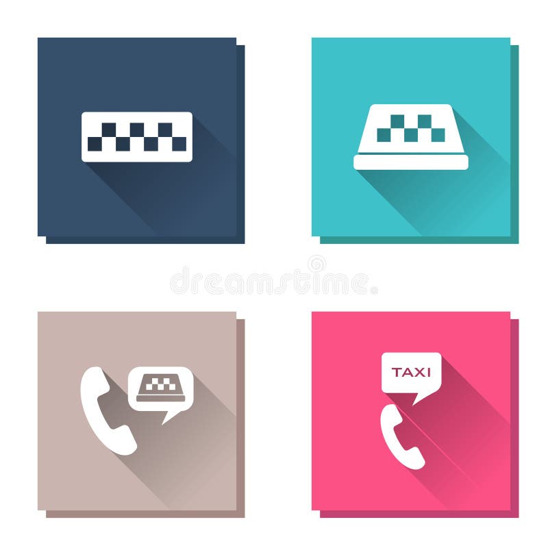 Set of Taxi Checker Vector Icon. Layers Grouped for Easy Editing ...