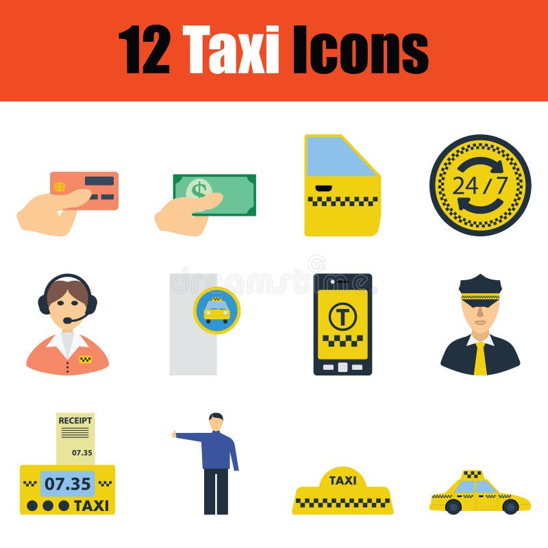 Set of Taxi icons stock vector. Illustration of drive - 68268422