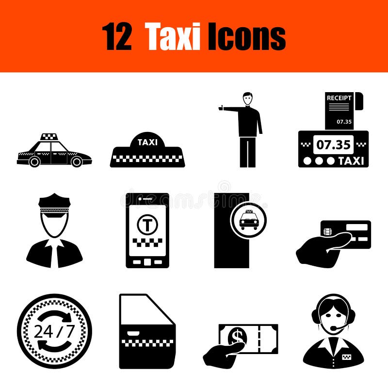 Set of Taxi icons stock vector. Illustration of drive - 68268422