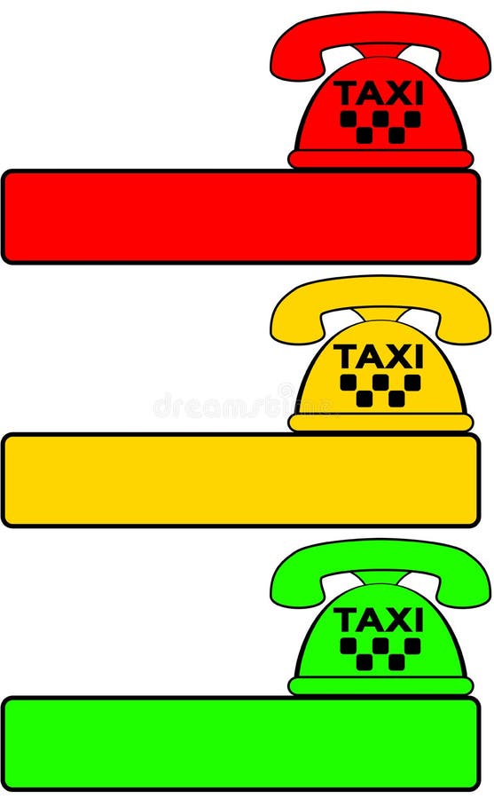 Set of Taxi Phone for Call Cab Stock Vector - Illustration of retro ...