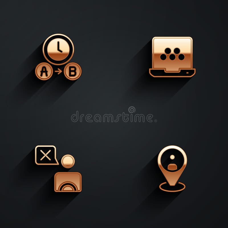 Set Taxi Waiting Time, Mobile App, Driver and Client Icon with Long ...