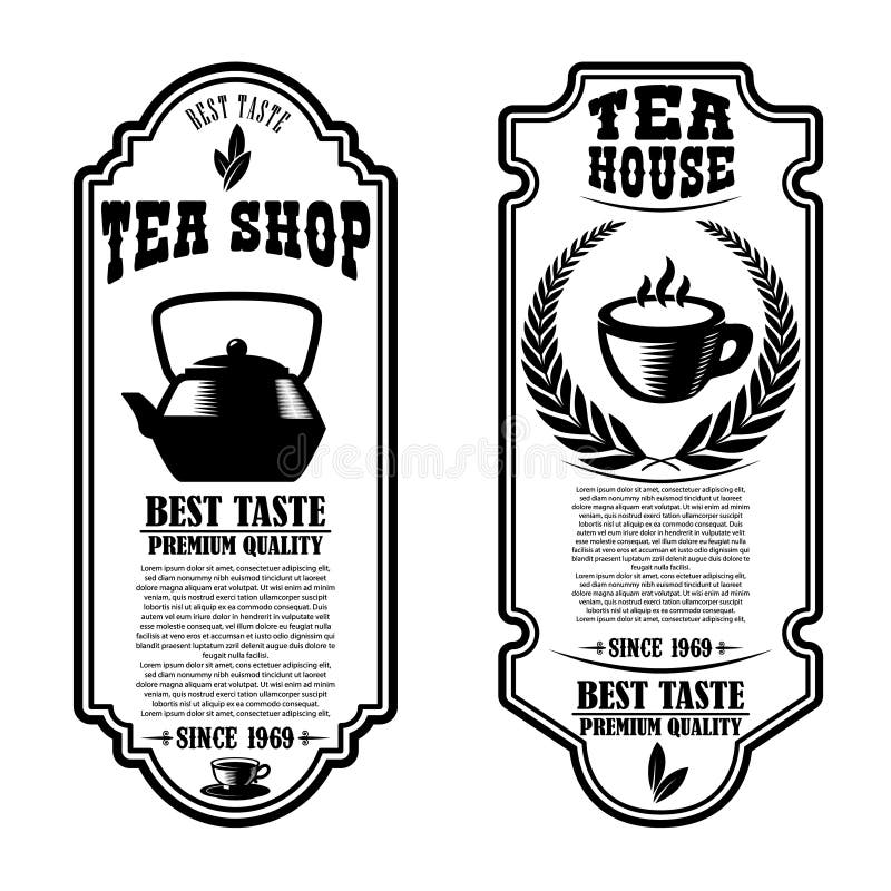 Set of Tea House Flyer Templates. Design Element for Logo, Label, Sign ...