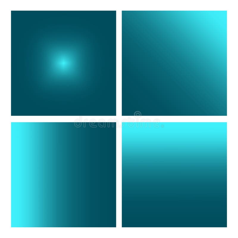 Set of Teal Blue Gradient Backgrounds. Vector Illustration. EPS 10 ...