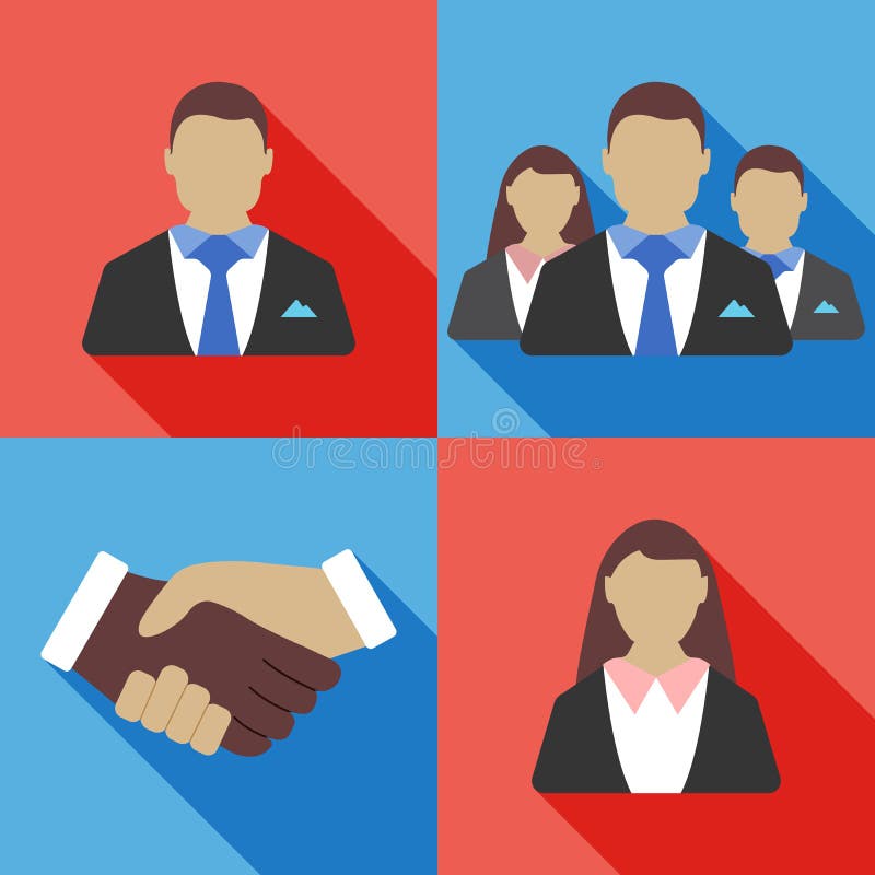 Set of 4 Team Icon. Flat Vector Illustration. Stock Vector ...