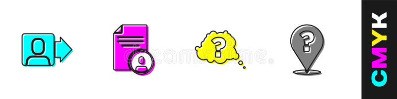 Set Team Leader, Resume, Question Mark and Icon. Vector Stock Vector ...