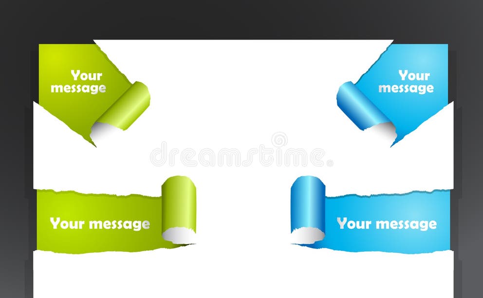 Set of teared paper stock vector. Illustration of blue - 21986213