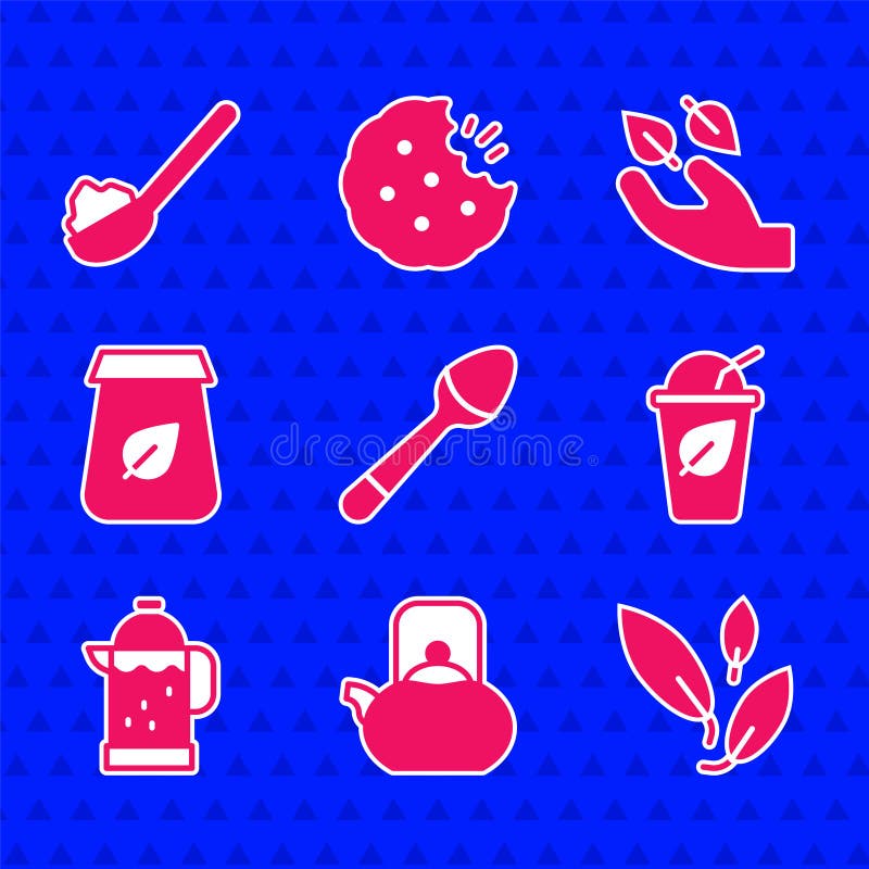 Set Teaspoon, Kettle with Handle, Leaf, Cup of Tea, French Press ...