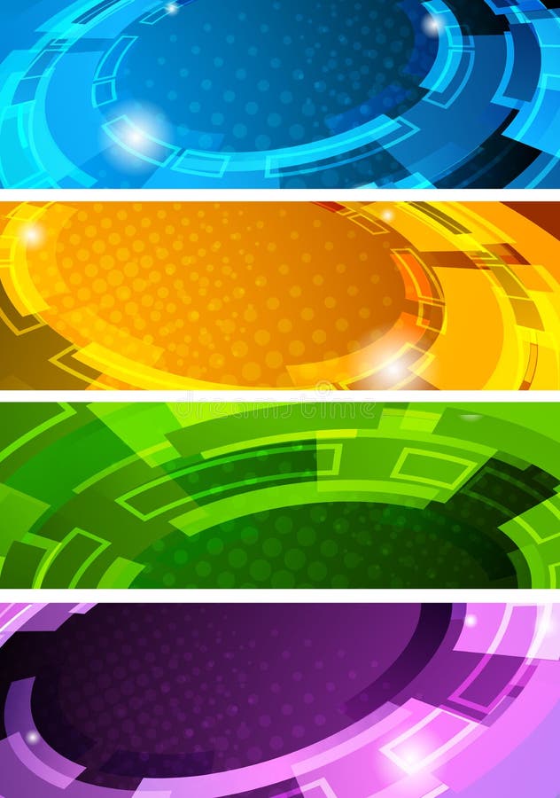Set of tech banners stock vector. Illustration of cool - 23170694
