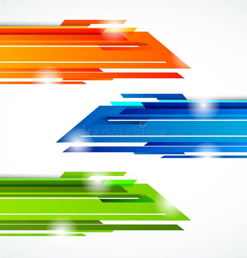 Set of tech banners stock vector. Illustration of abstract - 42749114