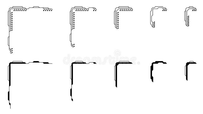 Set of Tech Corner Isolated on White Background. Design Element Stock ...
