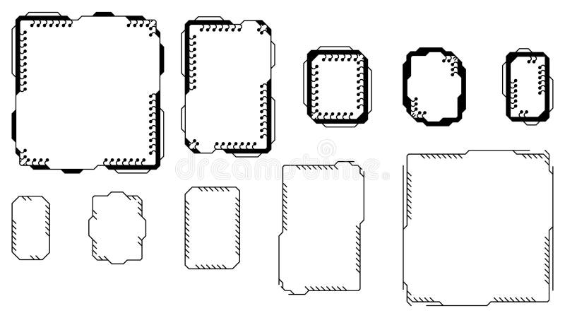Tech ui frames stock vector. Illustration of website - 256387939