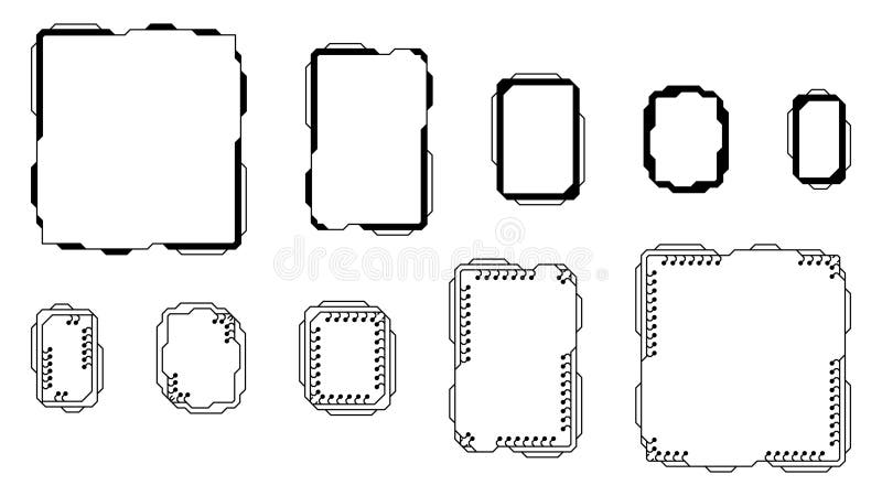 Tech ui frames stock vector. Illustration of website - 256387939