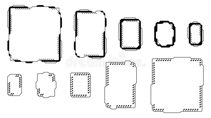 Tech ui frames stock vector. Illustration of website - 256387939