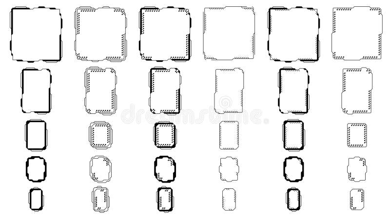 Tech ui frames stock vector. Illustration of website - 256387939