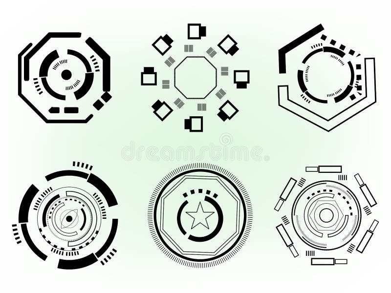 Set of Tech Gears Wheel Futuristic Technology Icon Pattern Abstract ...