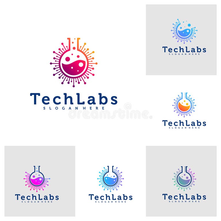 Set of Tech Lab Logo Template, Creative Lab Logo Design Vector, Tech ...