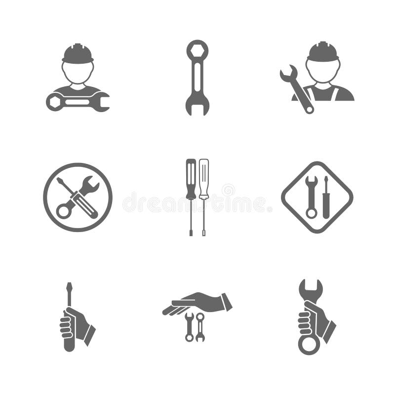 Set of Technical Icon Vector, Engineering Simple Icon Template ...