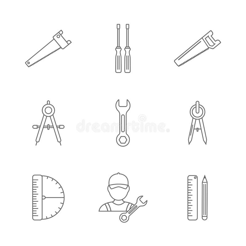 Set of Technical Icon Vector, Engineering Simple Icon Template ...