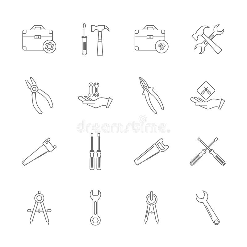 Set of Technical Icon Vector, Engineering Simple Icon Template ...