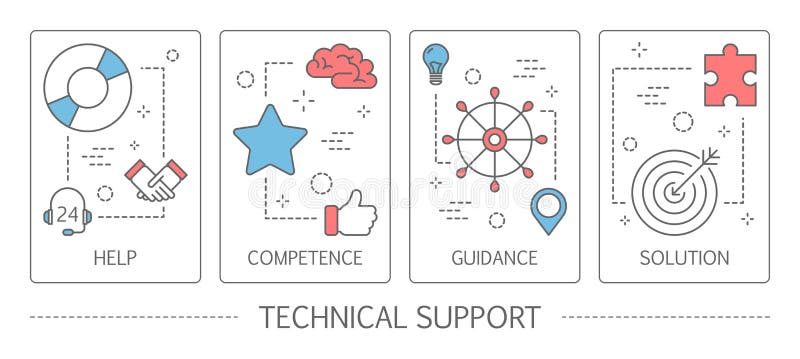 Set of Technical Support Vertical Banners Stock Vector - Illustration ...