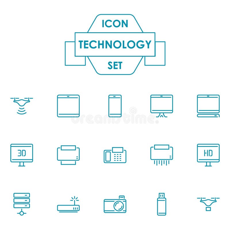 Set of Technological Icons. Vector Illustration Decorative Design Stock ...