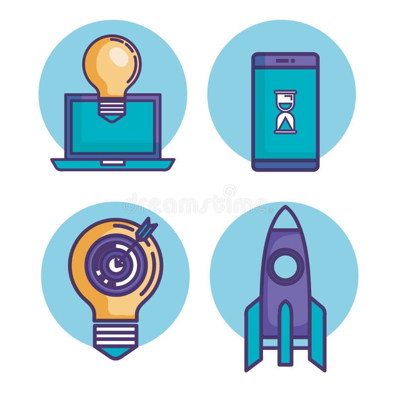 Set of Technological Innovation Icons Stock Vector - Illustration of ...