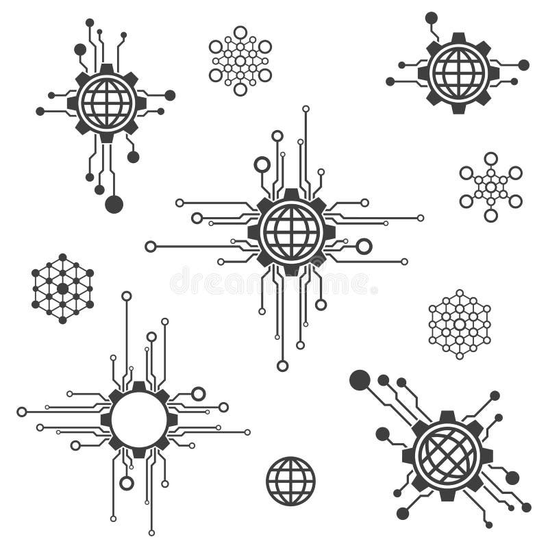 Set of Technology Elements. Stock Vector - Illustration of complexity ...