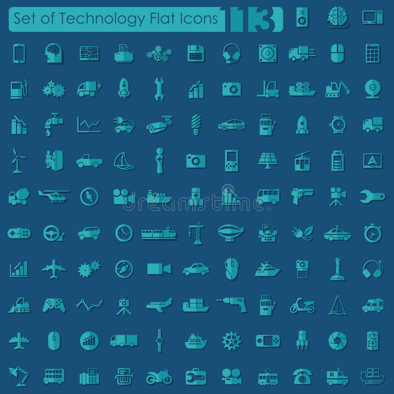 Set of technology icons stock vector. Illustration of creative - 57144699