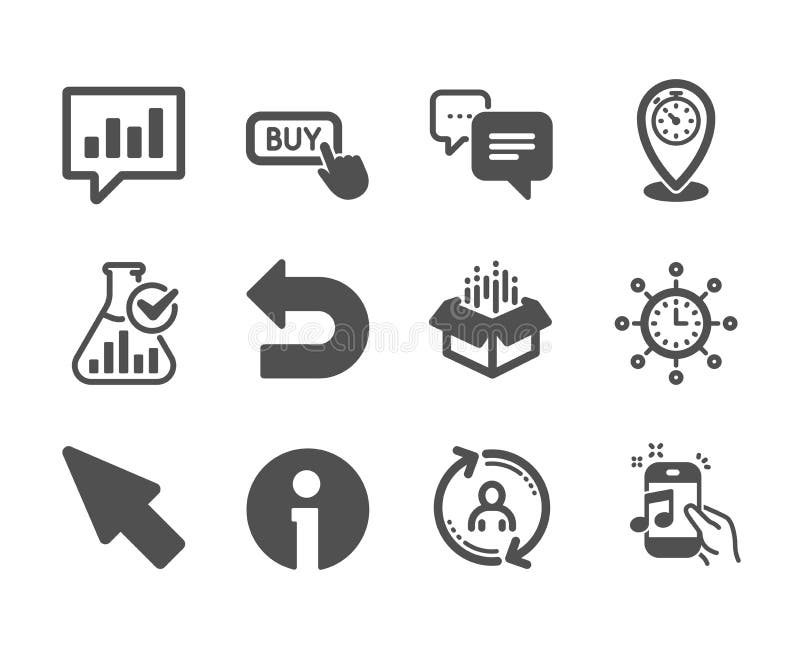 Set of Technology Icons, Such As Dots Message, Mouse Cursor, Info ...