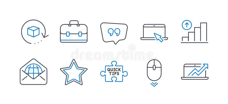 Set of Technology Icons, Such As Web Mail, Portfolio, Quick Tips ...