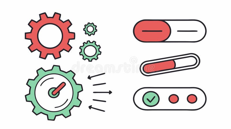 Set of Technology Icons Vector Elements, Gear, Sliders, Vector Design ...
