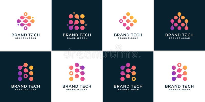 Set of Technology Logo for Computer, Data, Connection Premium Vector ...