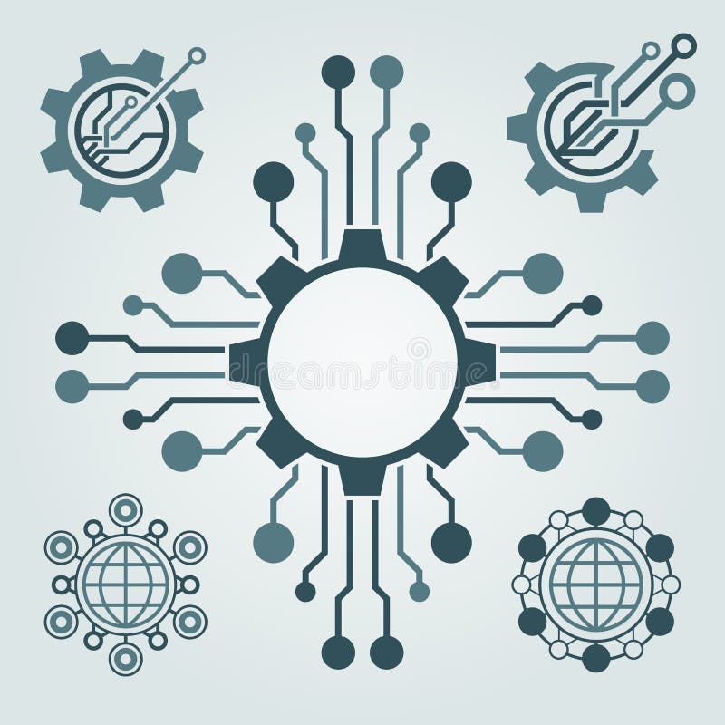 Set of Technology Logo Design. Global Communication Stock Vector ...