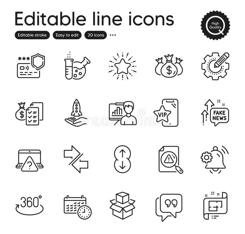 Set of Technology Outline Icons. Contains Icons As Vip Phone, Online ...