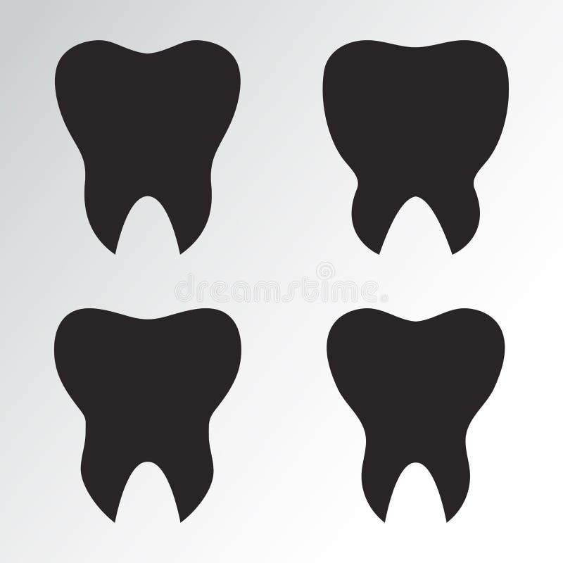 Set of Teeth. Black Icons. Vector Illustration Stock Illustration ...