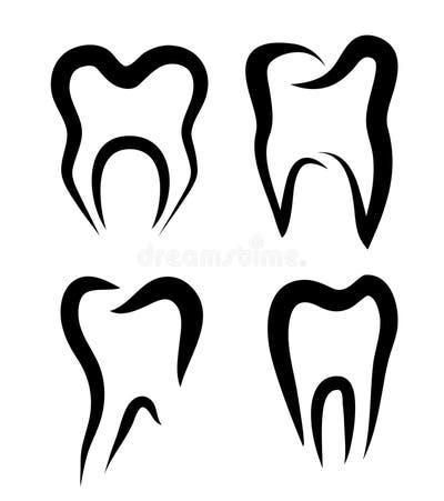 Set of teeth symbols stock vector. Illustration of cartoon - 24544206