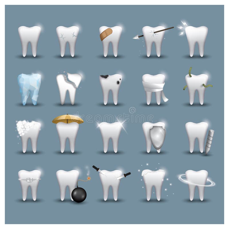 Set of Teeth. Vector Illustration Decorative Design Stock Vector ...
