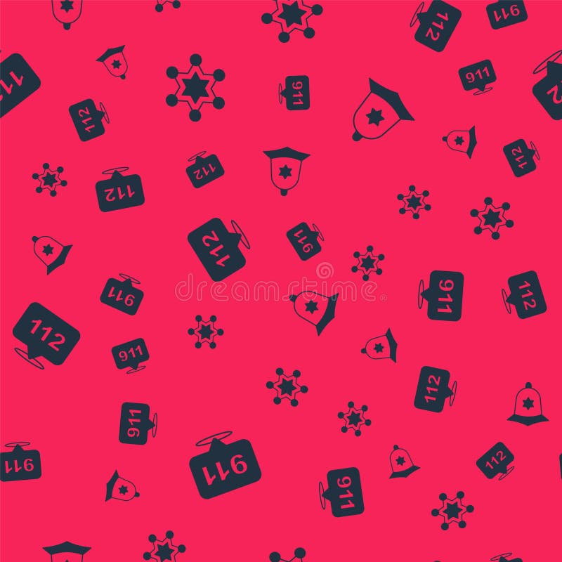 Set Telephone Call 911, Hexagram Sheriff, 112 and British Police Helmet ...