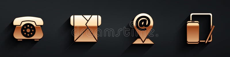 Set Telephone, Envelope, Location and Mail and E-mail and Phone and ...