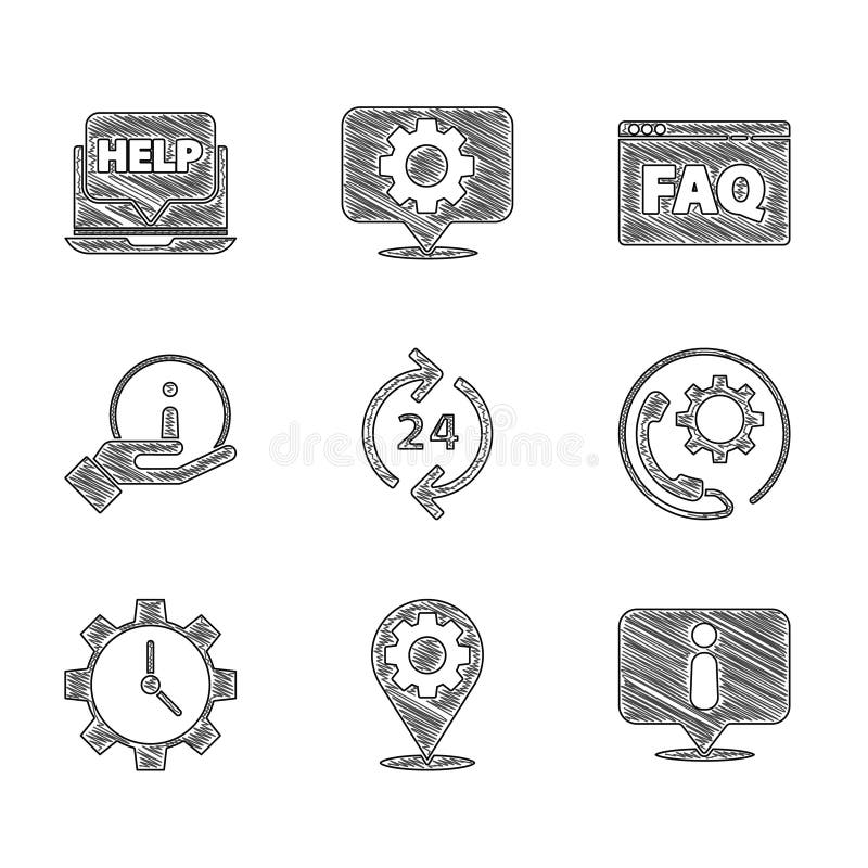 Set Telephone 24 Hours Support, Location with Gear, Information, Time Management, Browser FAQ ...